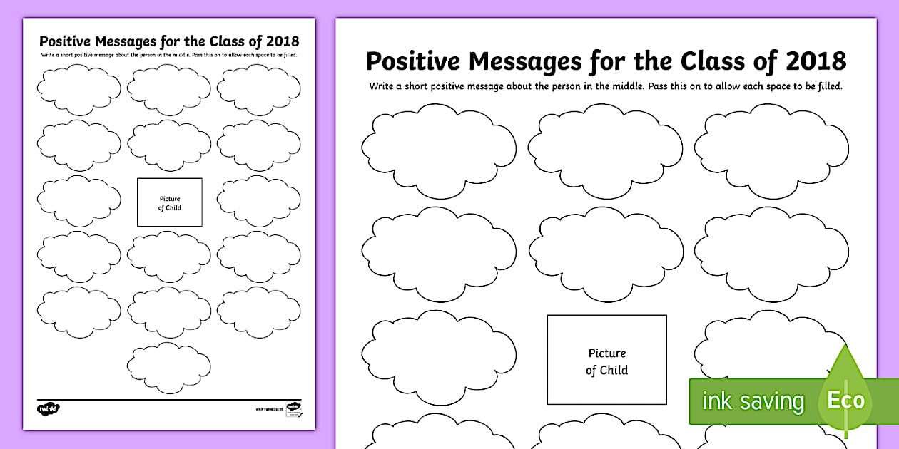 Editable Positive Messages for P7 Worksheet - Twinkl