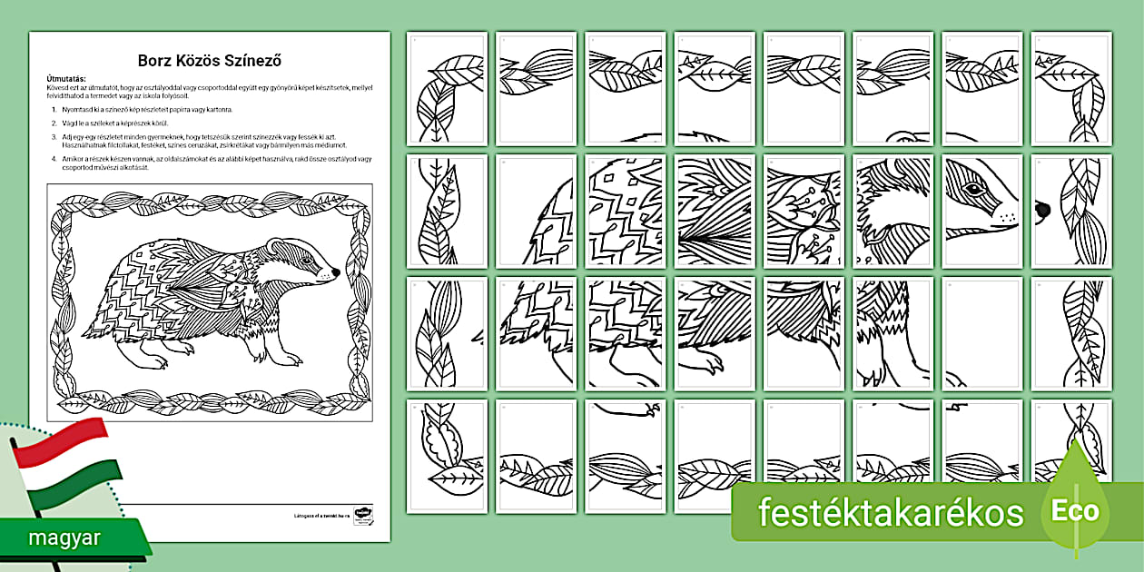 Borz Óriásszínező - Közös Színező Gyerekeknek - Twinkl