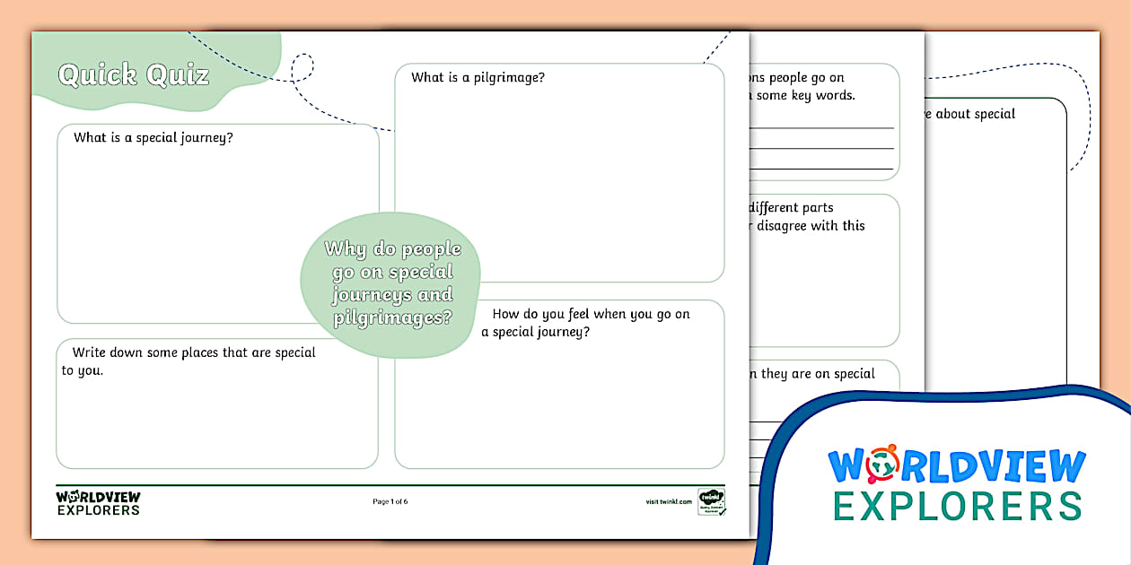 RE: Special Journeys: KS1 Quick Quiz and Reflection