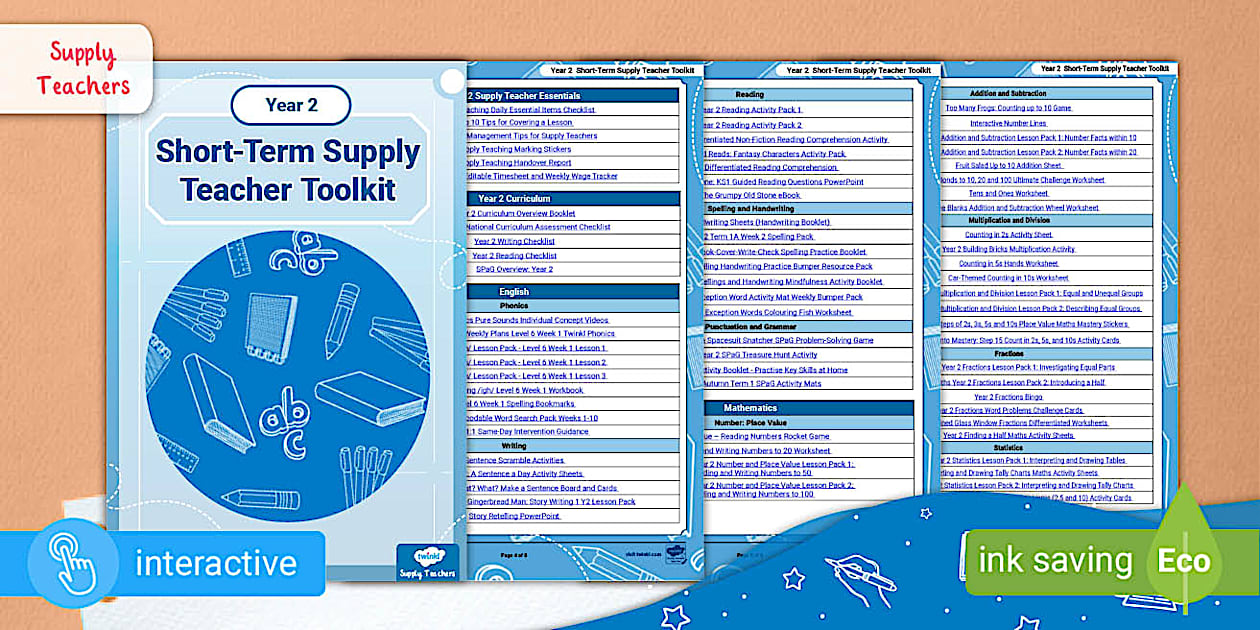 Year 2 Short-Term Supply Teacher Toolkit (Teacher-Made)