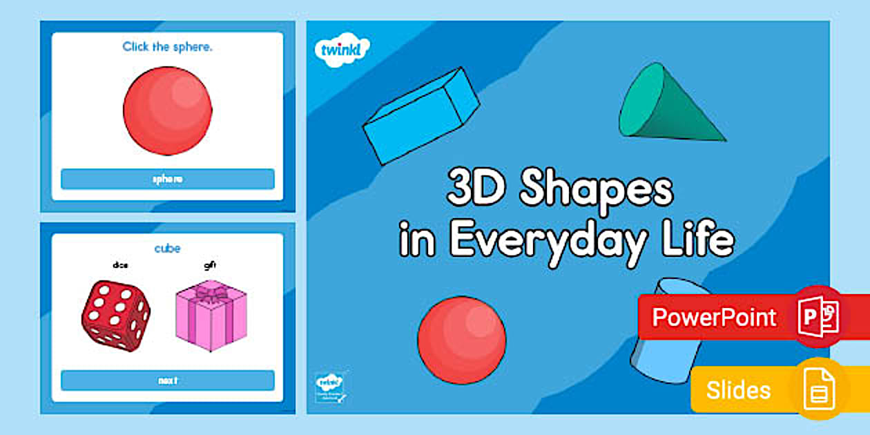 3D Shapes in Everyday Life PowerPoint & Google Slides