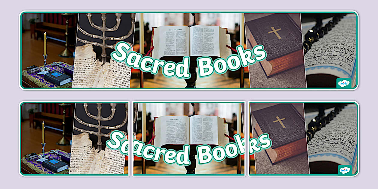 Sacred Books Display banner (teacher made) - Twinkl