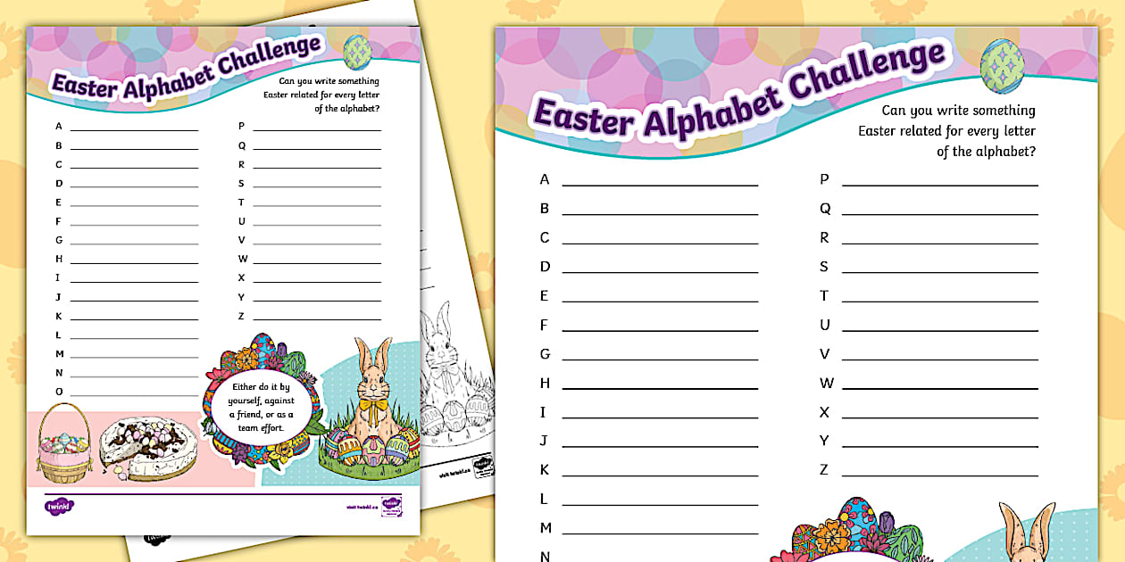 Easter Alphabet Challenge Worksheet
