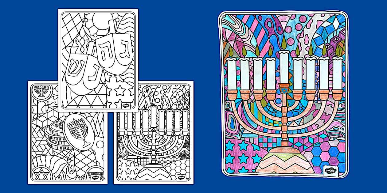 Hanukkah Pop Art Worksheet Sheet for Kids | Twinkl USA