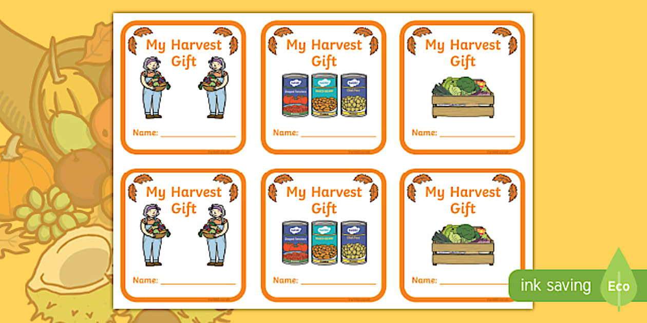 Editable Harvest Festival Donation Label Activity - Twinkl
