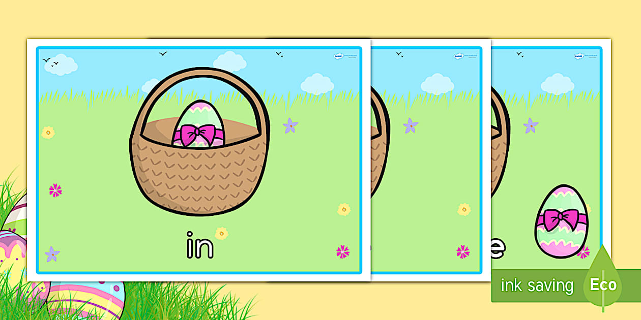 Easter Egg Positional Language Display Posters - Twinkl
