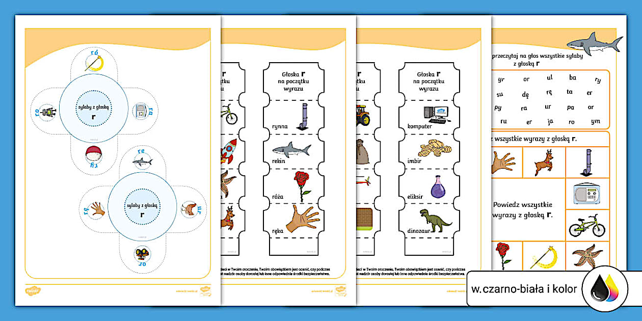 Głoska r | Lapbook | Wklejki (Teacher-Made) - Twinkl