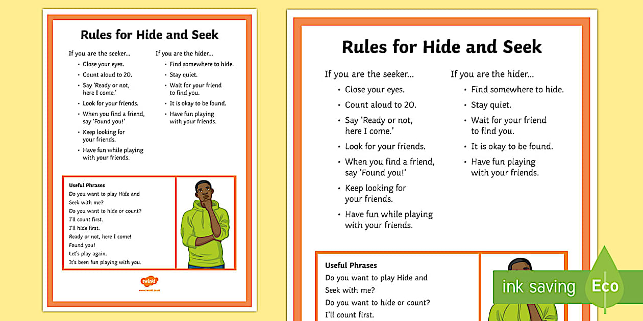 Hide and Seek Rules and Social Scripts (Teacher-Made)