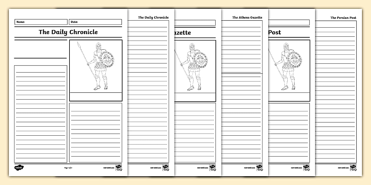 The Battle of Marathon Newspaper Report Template - Twinkl
