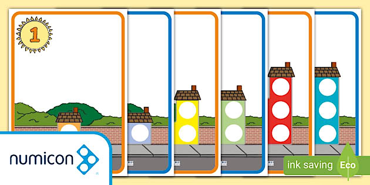 👉 Numicon Shape Houses 1-10 Display Posters - Twinkl