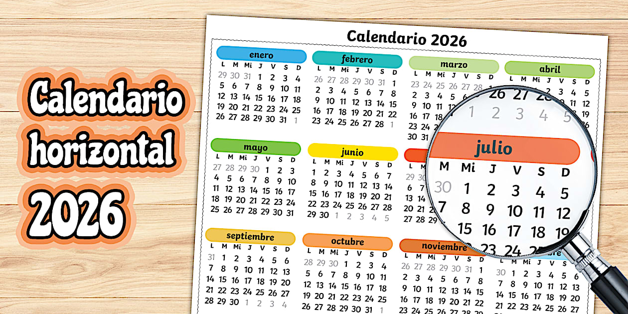 Calendario: Calendario horizontal 2026