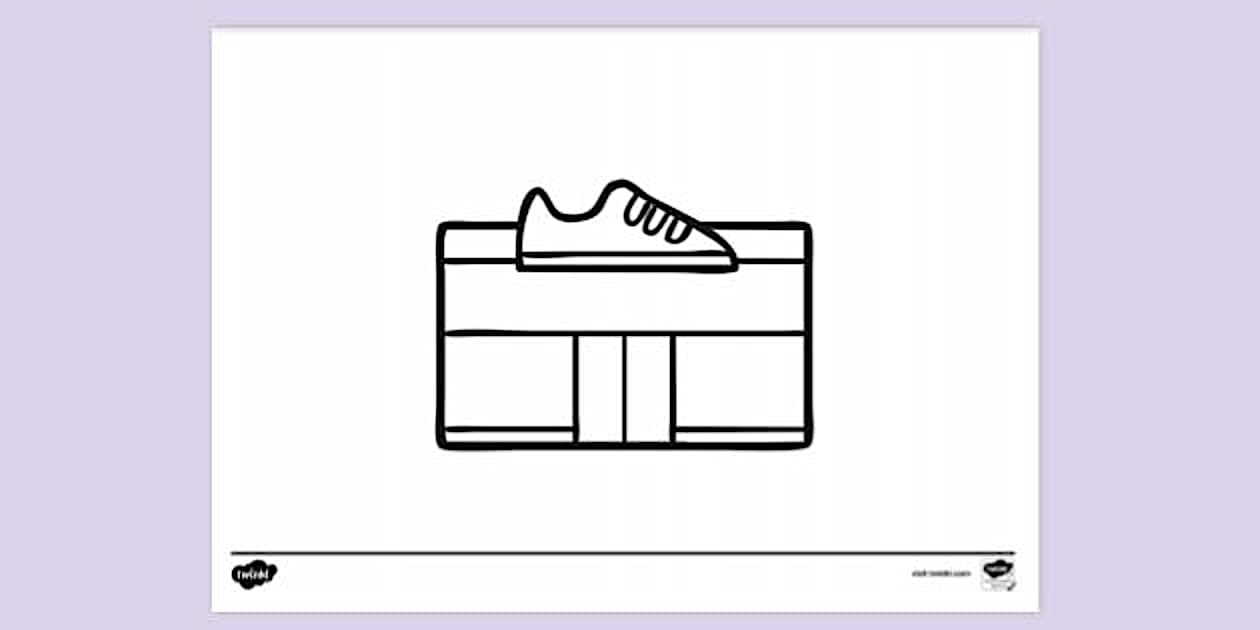 Shoe Shop Map Icon | KS1 Colouring Sheets | Twinkl Resources