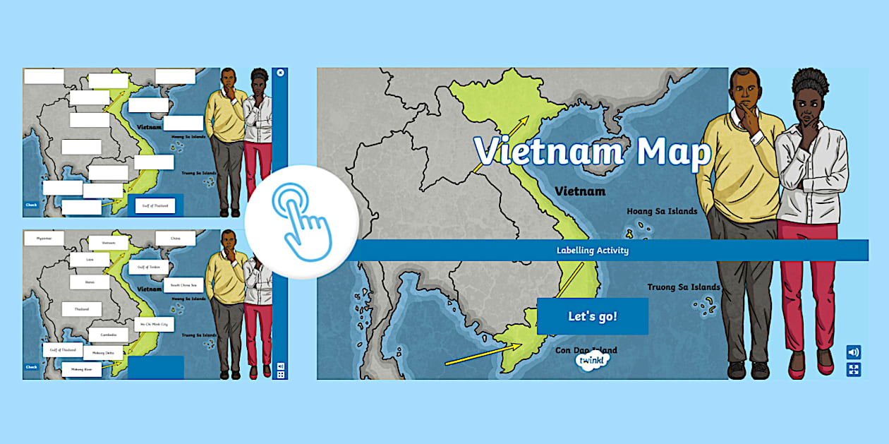 Vietnam Map Hotspot Activity - Year 6 Geography Twinkl Go