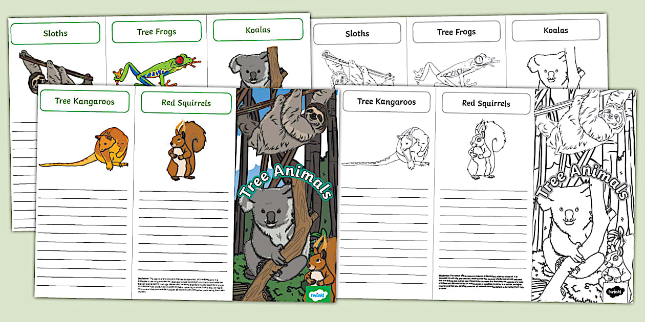 Tree Animals Leaflet Template (teacher made) - Twinkl