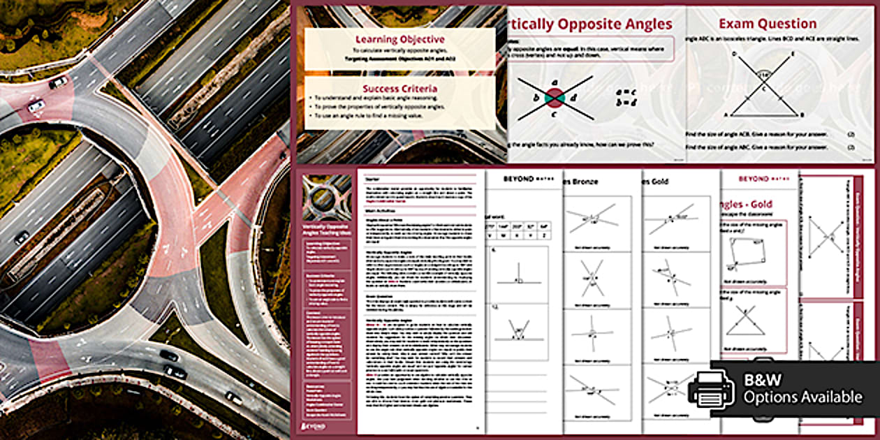 👉 Vertically Opposite Angles Lesson Pack | KS3 Maths | Beyond