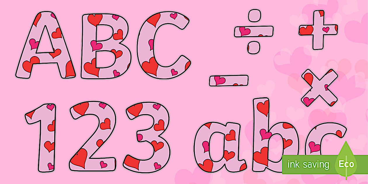 Valentine's Day Display Lettering - Letters & Numbers