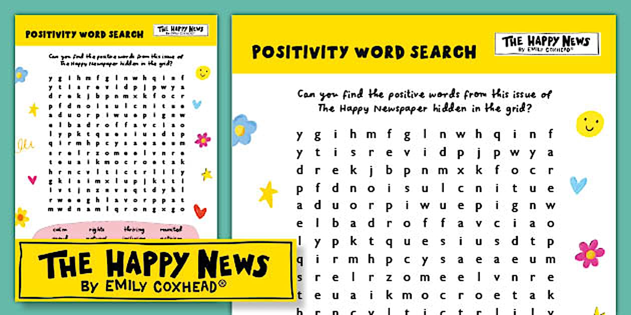FREE! - The Happy Newspaper: Positivity Word Search (Issue 28)