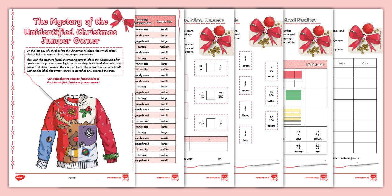 Year 5 The Mystery of the Unidentified Christmas Jumper Math