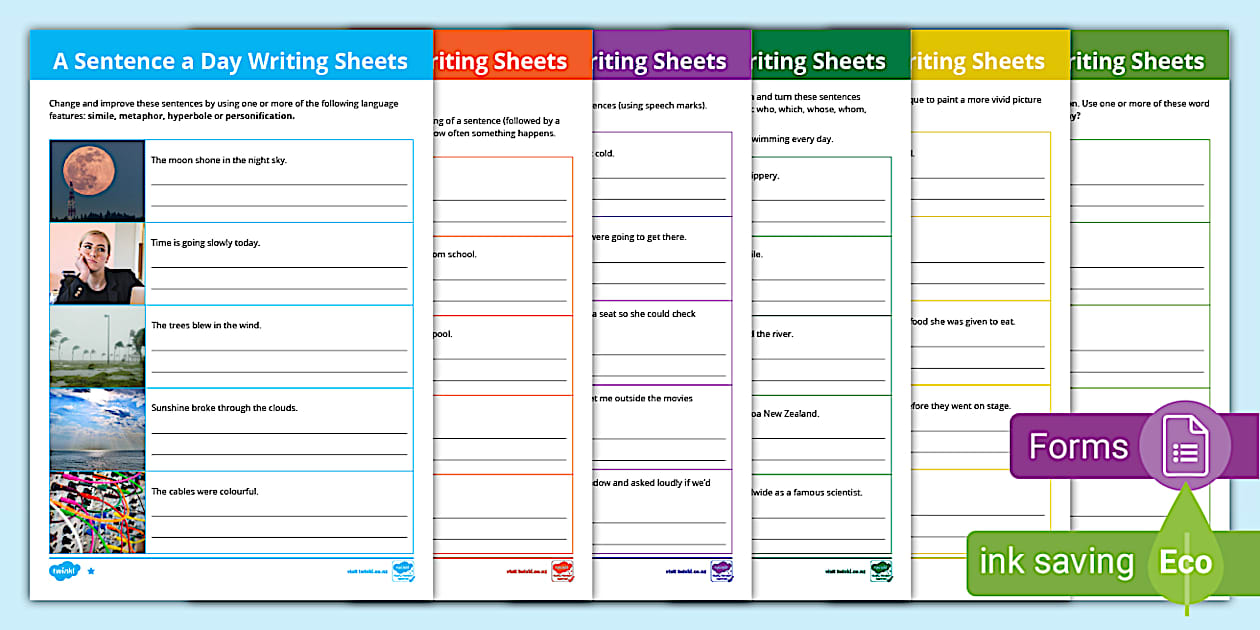 Level 4 - Sentence A Day Differentiated Writing Practice
