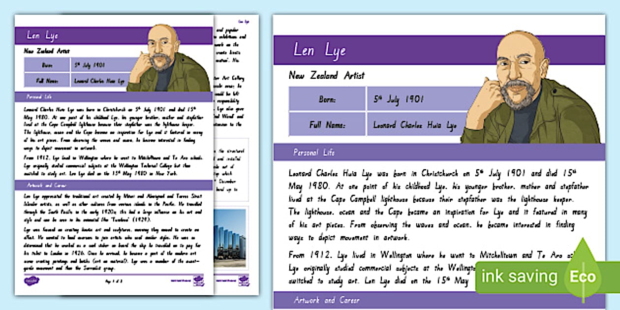 Len Lye Fact File: Introduce Your Students to a Kiwi Artist