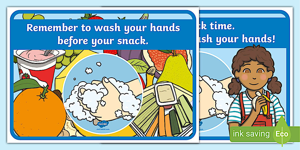 Precursive Snack Area Handwashing Reminder Display Posters