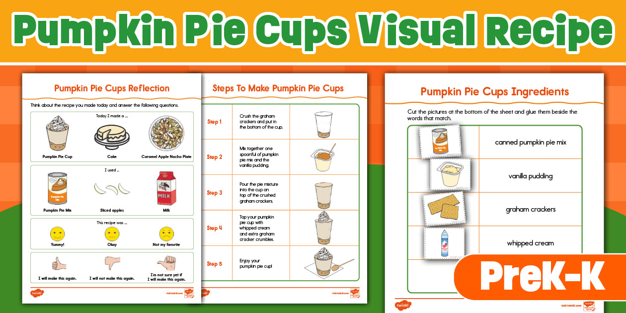 Pumpkin Pie Cups Visual Recipe for PreK-K