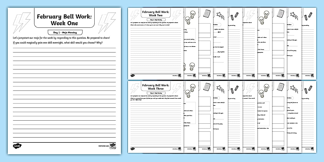 Seventh Grade ELA February Bell Work Bundle (Teacher-Made)