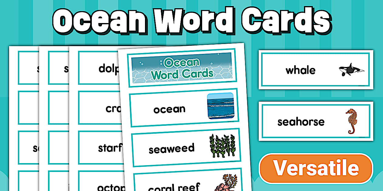 Ocean Words Cards