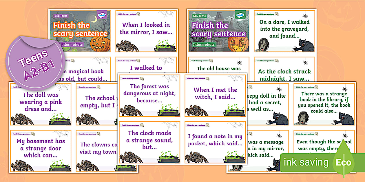 ESL Halloween: Finish the Scary Sentence [Teens, A2 - B1]