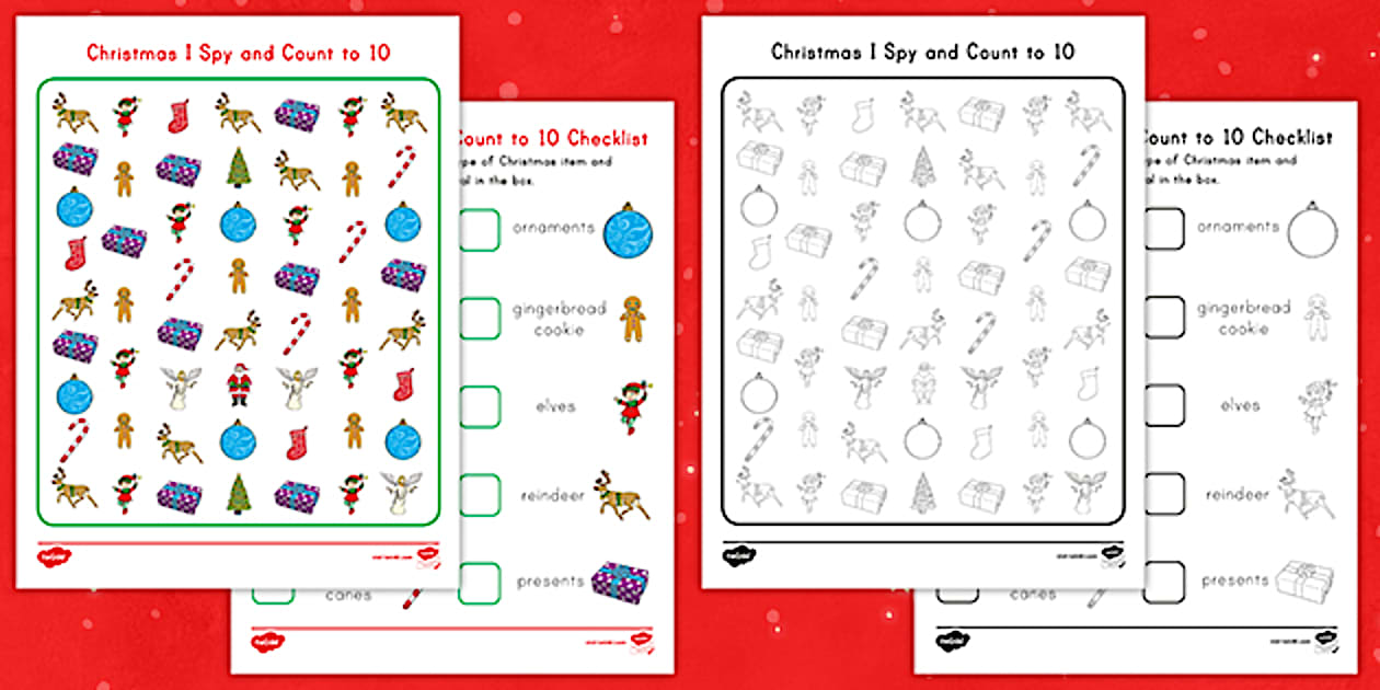 FREE! - Christmas I Spy Worksheet Sheet for Kids | Twinkl USA