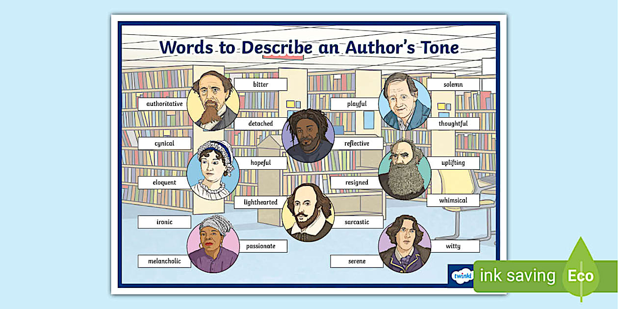 Words to Describe an Author's Tone Word Mat (Teacher-Made)