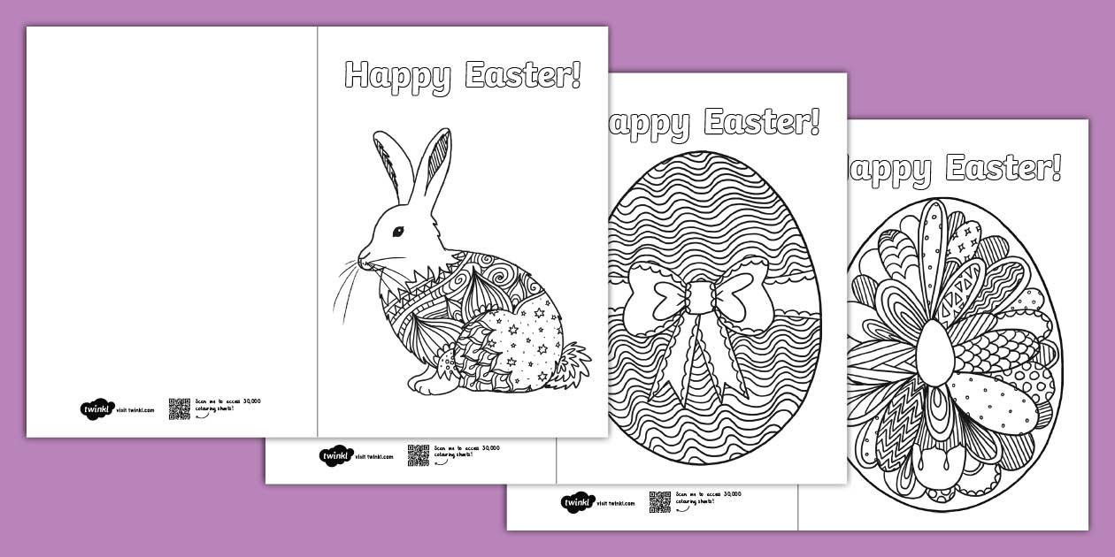 Mindfulness Colouring Easter Cards (teacher made) - Twinkl