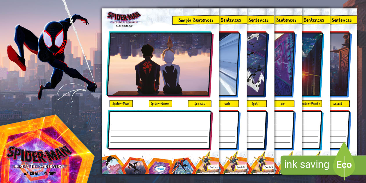 FREE! - Spider-Man™: Simple Sentences - Twinkl