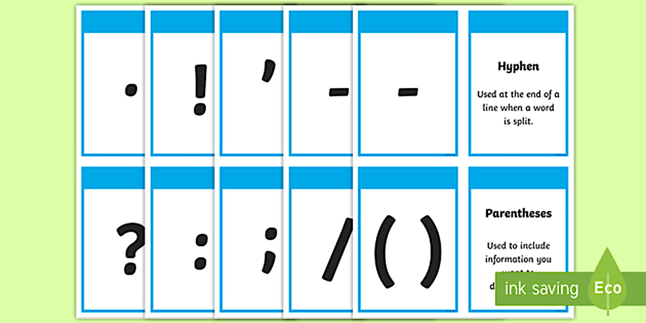 punctuation marks and symbols matching cards - Twinkl