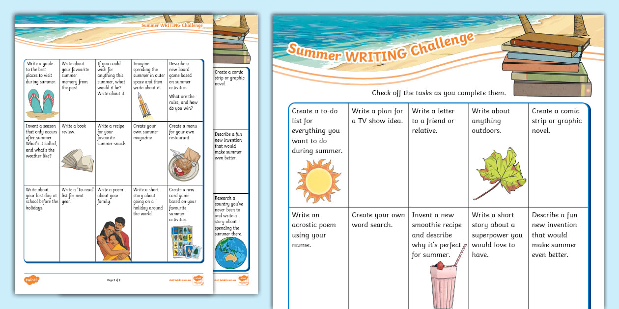 Summer Writing Challenge (teacher made) - Twinkl