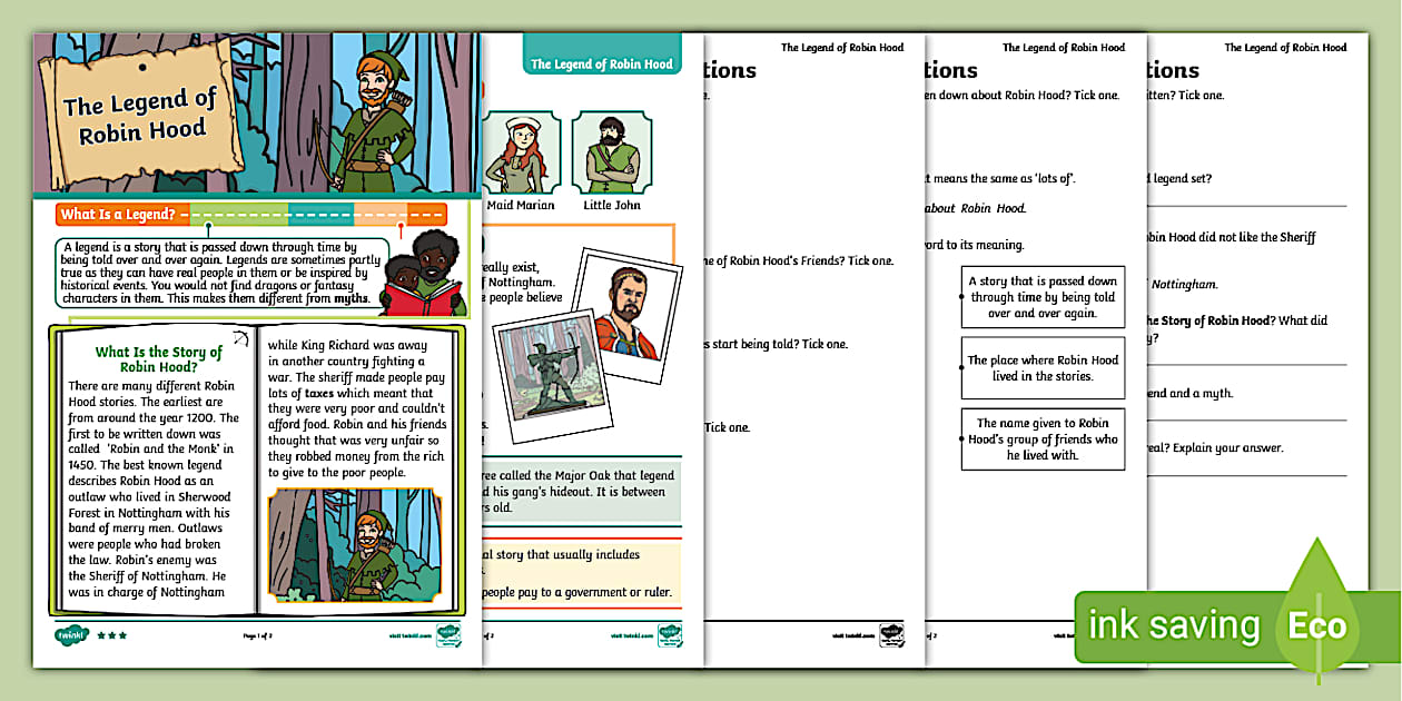 Robin Hood Character | Differentiated Reading Comprehension