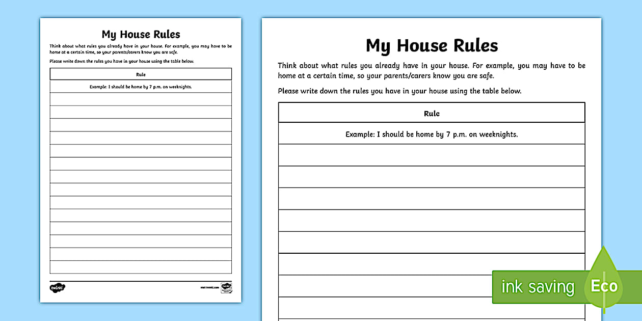 What Rules Do You Have? Worksheet / Worksheet (teacher made)