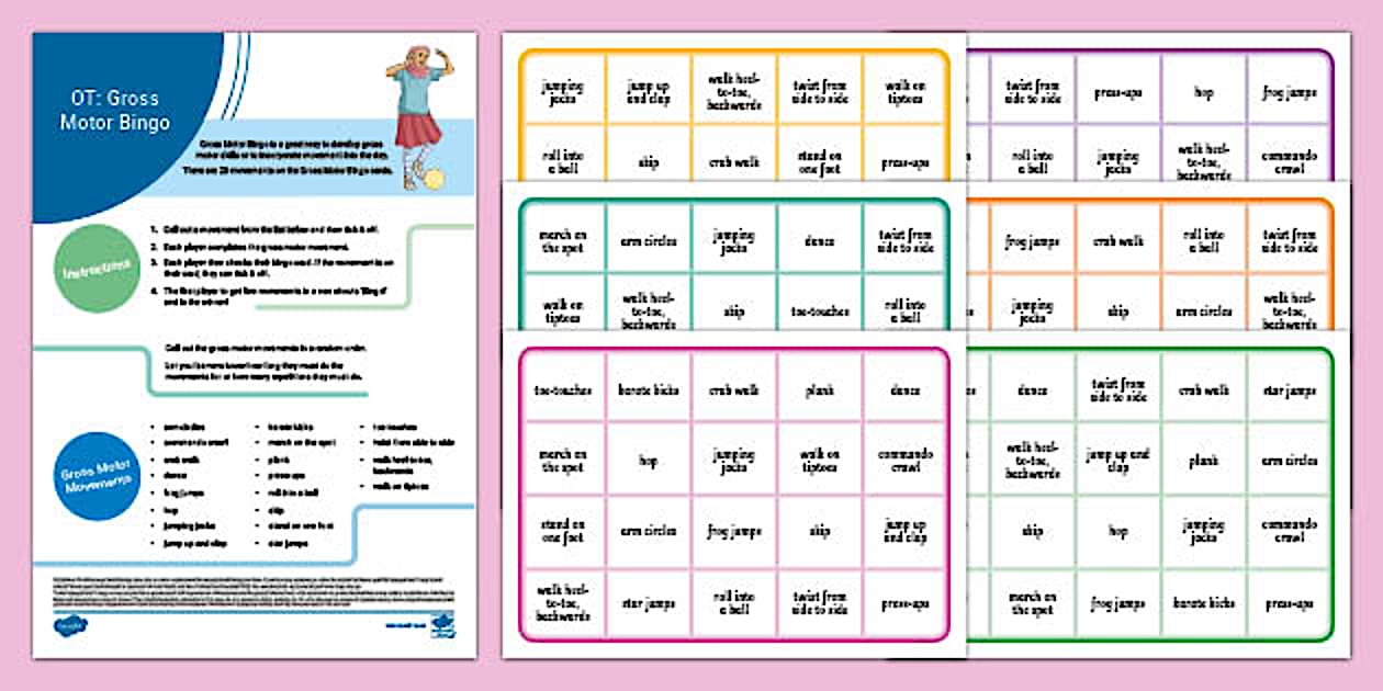 OT: Gross Motor Bingo (Teacher-Made) - Twinkl