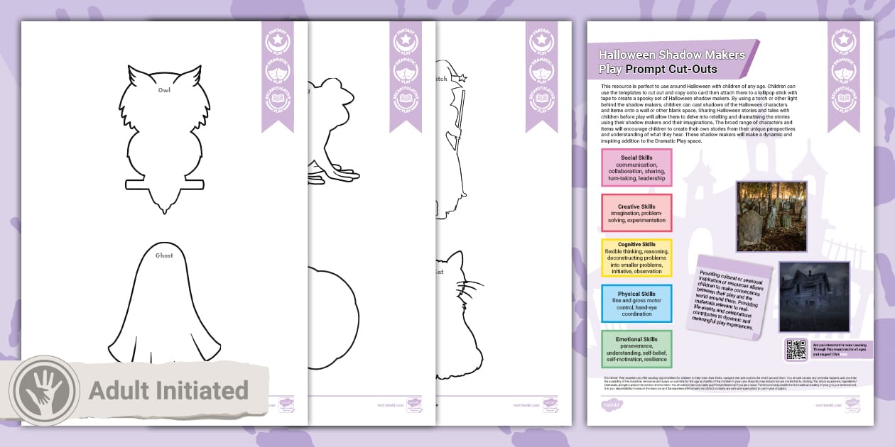 Halloween Shadow Makers Play Prompt Cut-Outs (teacher made)