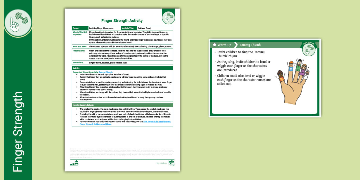 Fine Motor Finger Strength Adult-Led Activity: Rainbow Toast