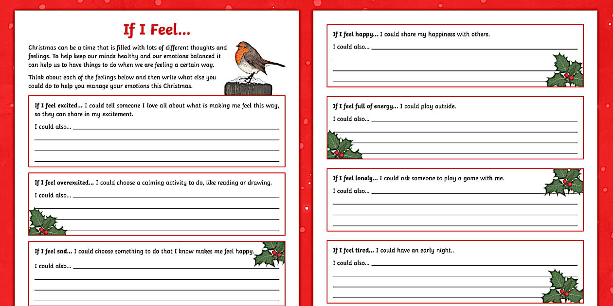 Christmas Wellbeing If I Feel... Activity (teacher made)