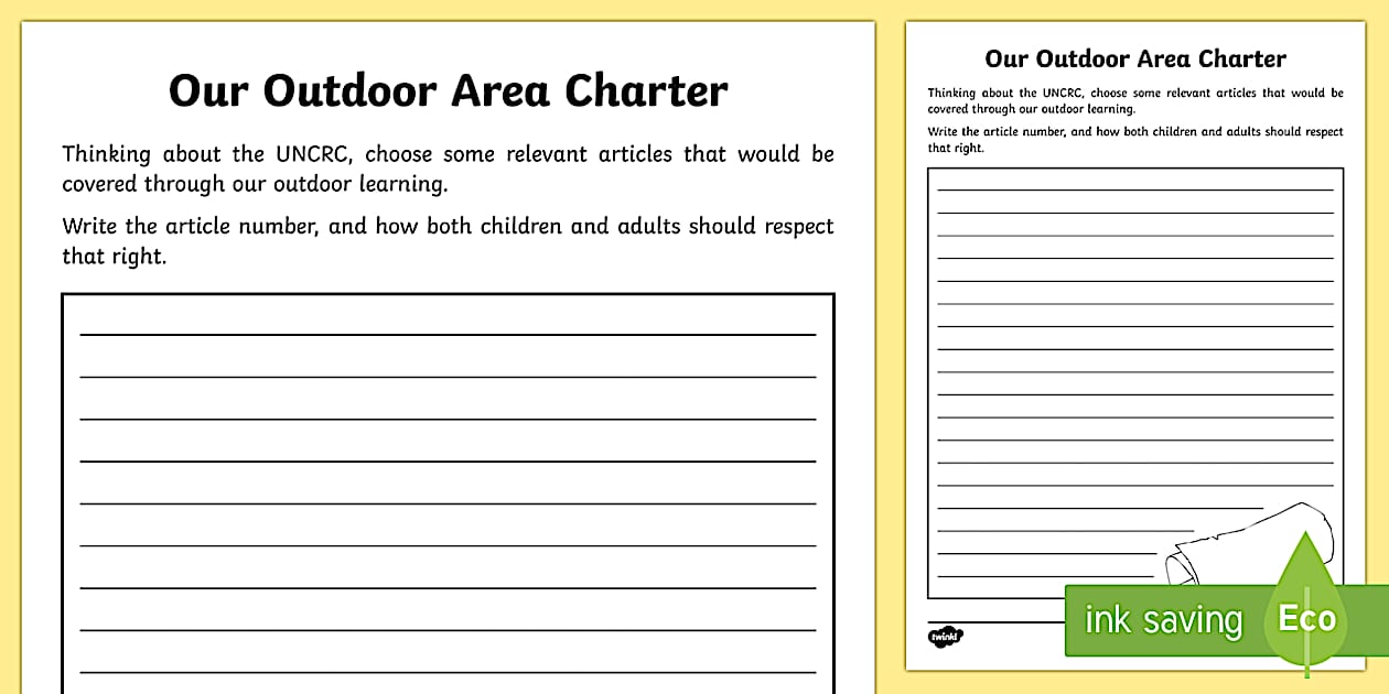 Outdoor Area Charter Second Level Worksheet / Worksheet