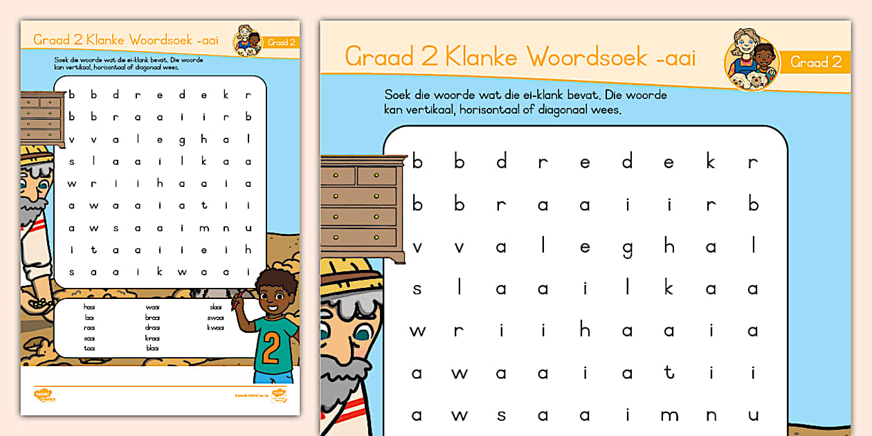 Graad 2 Klanke Woordsoek -aai (teacher made) - Twinkl