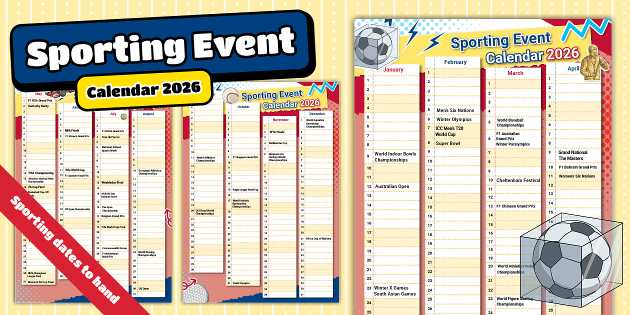 Sporting Event Calendar 2026