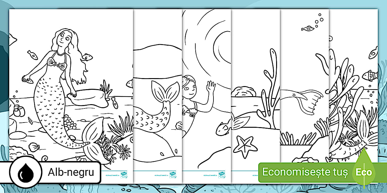 Sirene – Desene de colorat - Twinkl