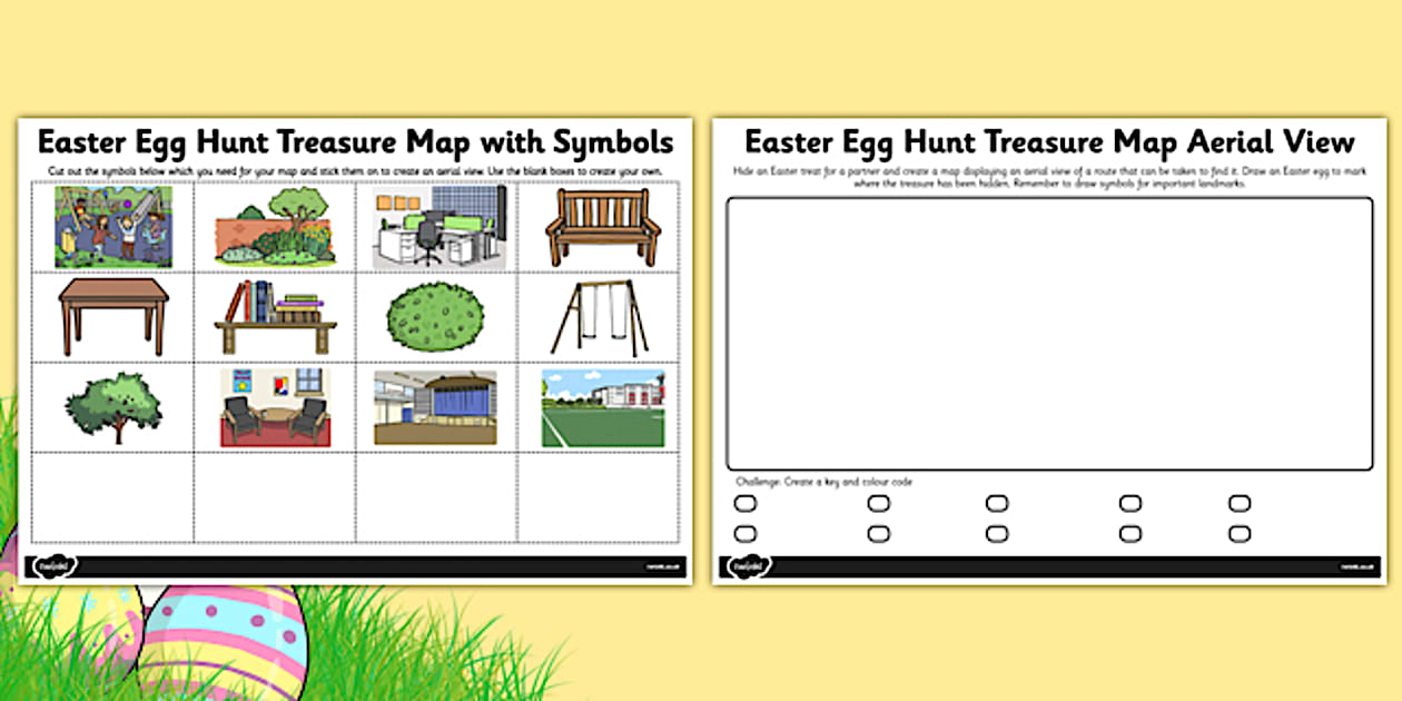 Easter Egg Hunt Treasure Map Aerial View (teacher made)