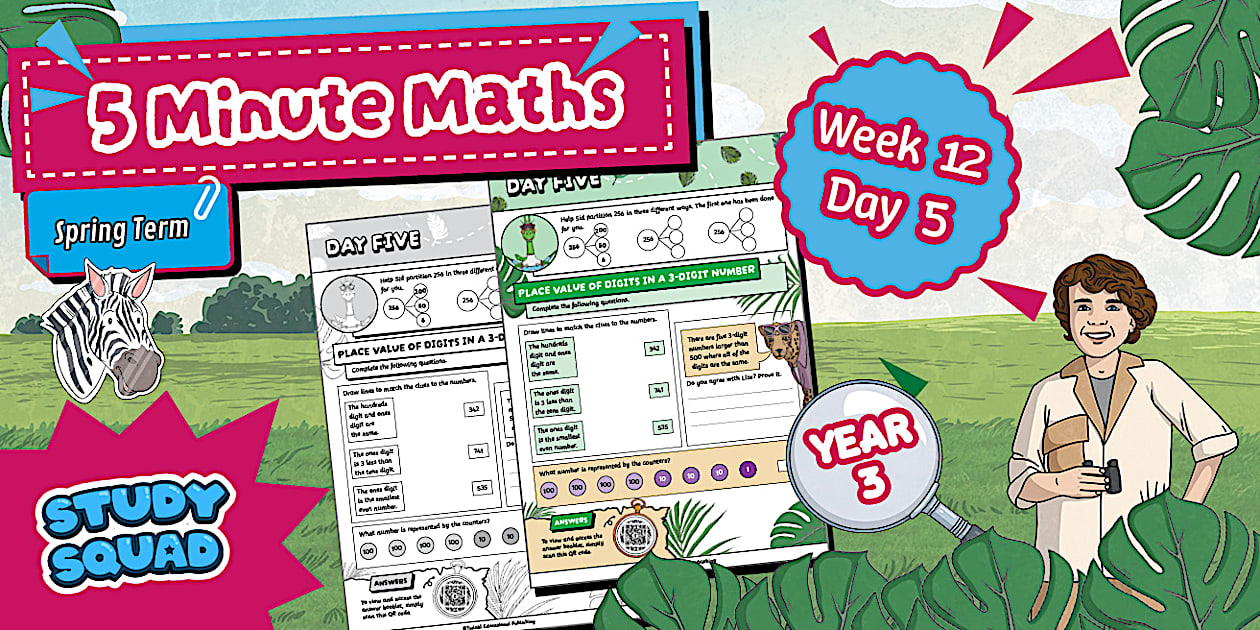 👉 Study Squad 5 Minute Maths - Year 3 Spring - Week 12 Day 5