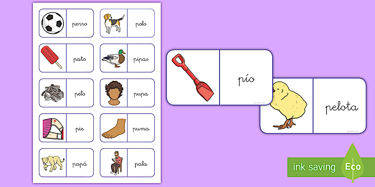 Dominos: La letra P Dominos - Twinkl