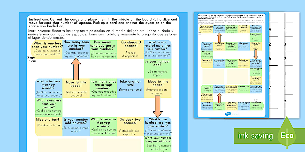 Place Value Board Game (teacher made) - Twinkl