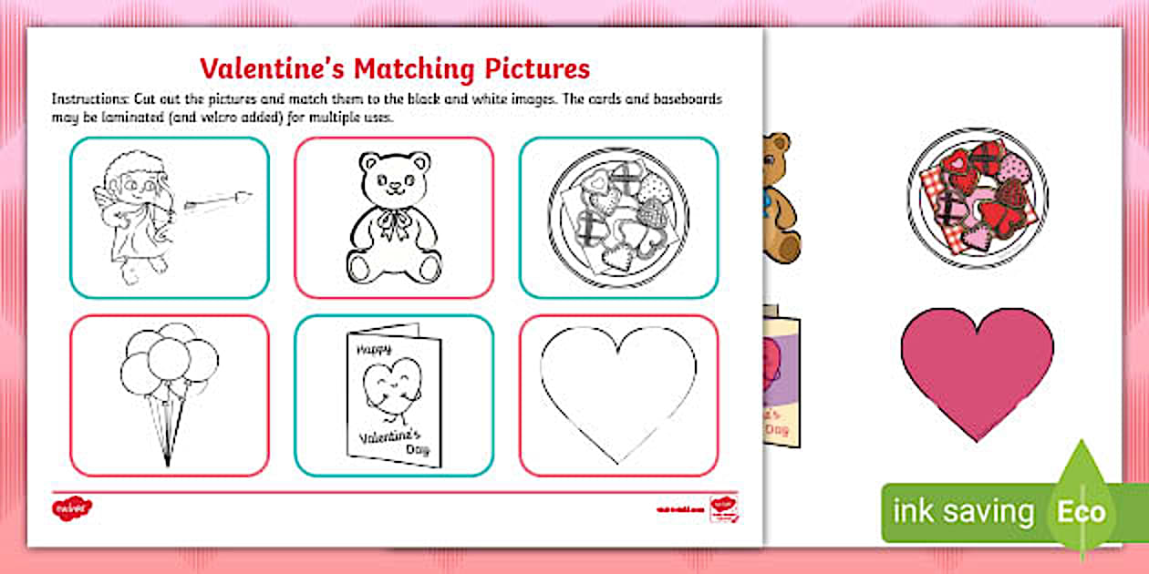 SEND Valentine's Picture Matching Activity (teacher made)